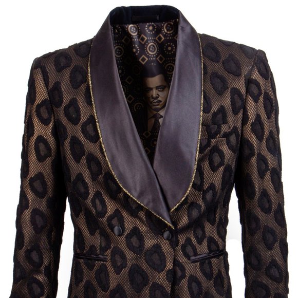 Empire™ | Suits & Blazers | Empire Mens Blackgold Spotted Jacket W Gold ...